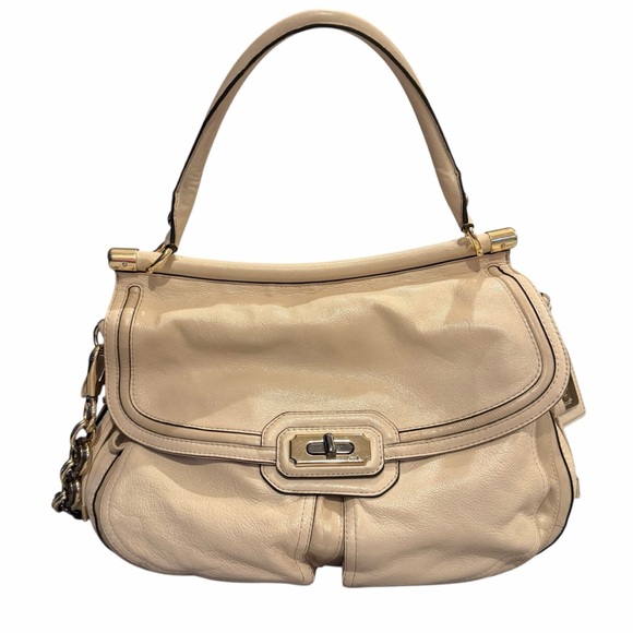 Coach | Bags | Coach Chelsea Flagship Cream Leather Large Satchel ...
